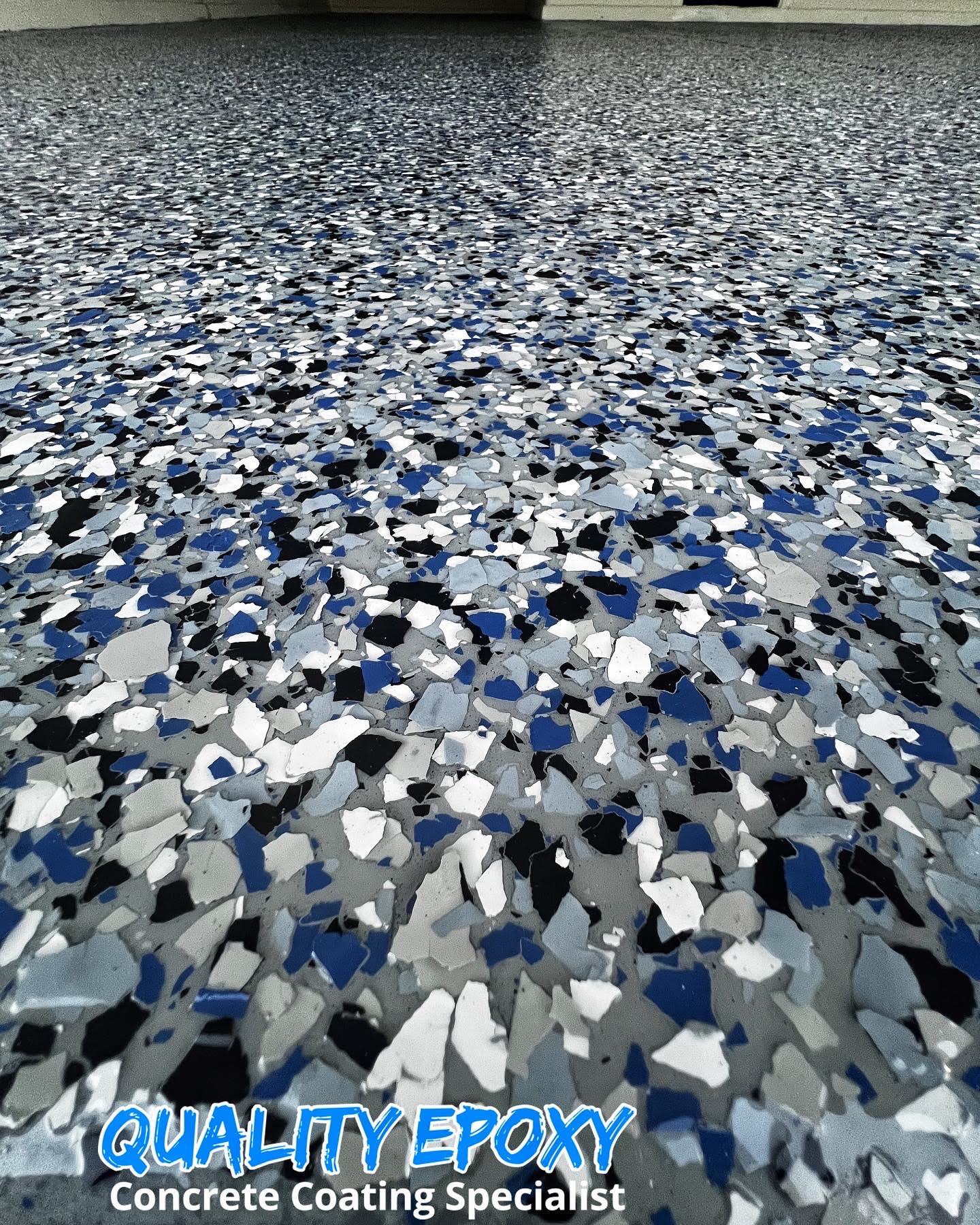 Quality Epoxy - 100% Solid Polyaspartic 1/2" Flakes Floor Coating ...